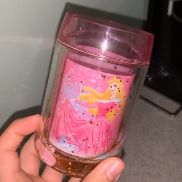 Disney | Dining | Disneyland Disney Princess Pink Sparkly Glitter Cup ...